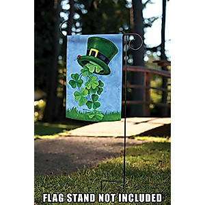 Toland Home Garden 111162 Shamrock Shower St Patricks Day Flag 12x18 Inch Double Sided St Patricks Day Garden Flag for Outdoor House St Pats Flag Yard Decoration