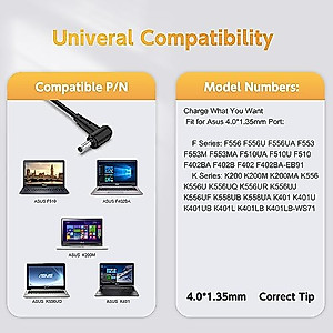 45W Laptop Charger Adapter for Asus UX330 UX330U UX360 UX360C UX305 Q504U Q504UA Q302 Q302L Q302LA Q302U S200E X201E X202E X541NA Notebook Power Supply Cord