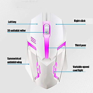 Arinda Wired Gaming Keyboard and Mouse Set Colorful LED Backlit USB Gaming Keyboard Mouse for Laptop PC Gamers