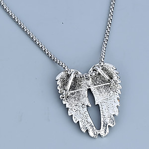 YACQ Women's Guardian Angel Wing Brooch Pins & Pendants 2 in 1 - Scarf Holders - 2 x 1 inch - for Blouse Jacket Coat Scarf Shawl Hat Bag