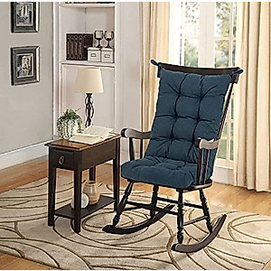 sutailocus Rocking Chair Cushion Anti-Slip tufting Rocking Chair Cushions Indoor/Outdoor,Removable Set of Upper and Lower Adirondack Chair Cushion,for Nursery/high Back Chair （Tie Fixing） (Deep Blue)