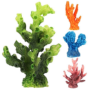 POPETPOP 4Pcs Fish Tank Plant Resin Coral Decor Artificial Coral Aquarium Coral Home Landscape Coral Decor