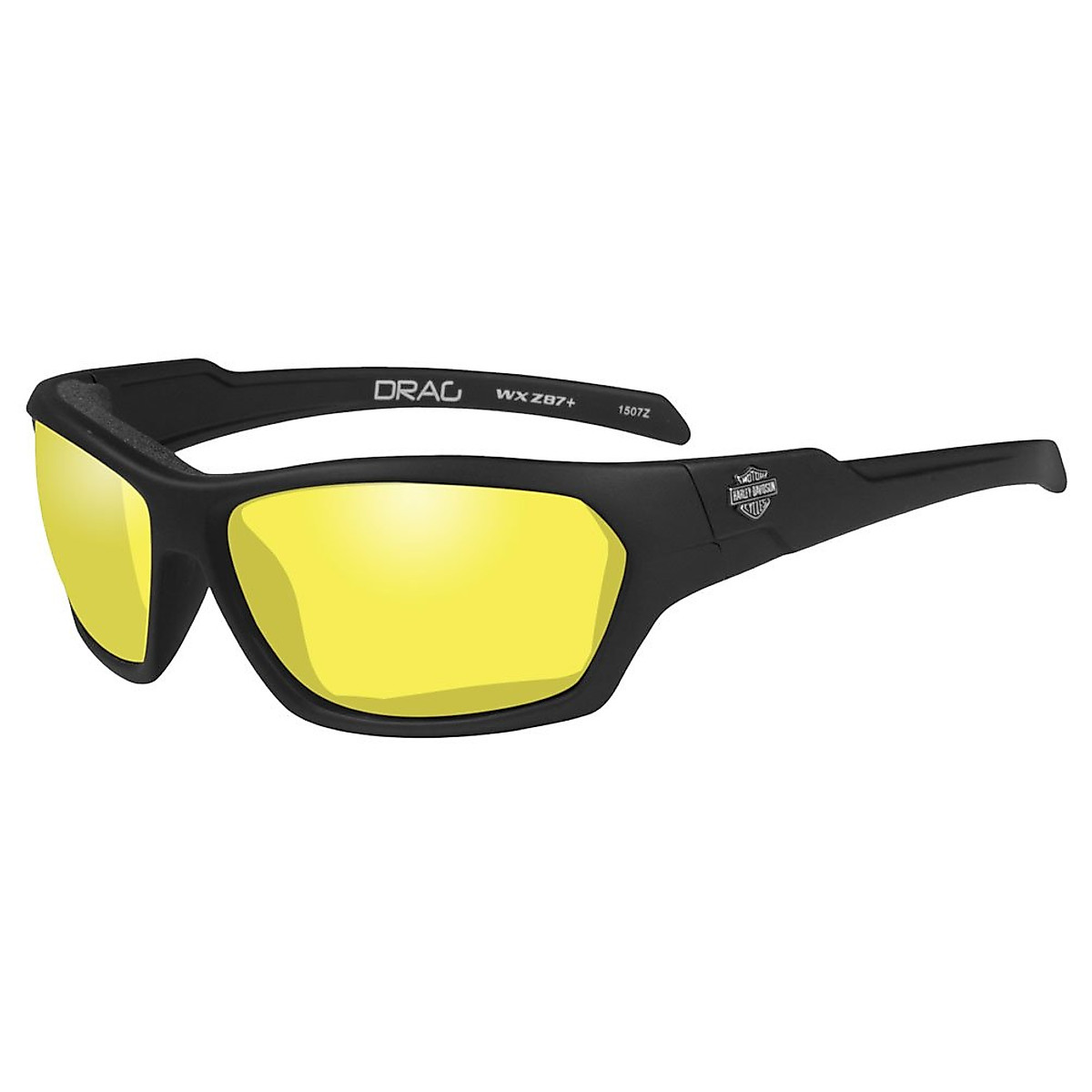 Harley-Davidson Men's Drag Gasket Sunglasses, Yellow Lens/Black Frames HADRA13
