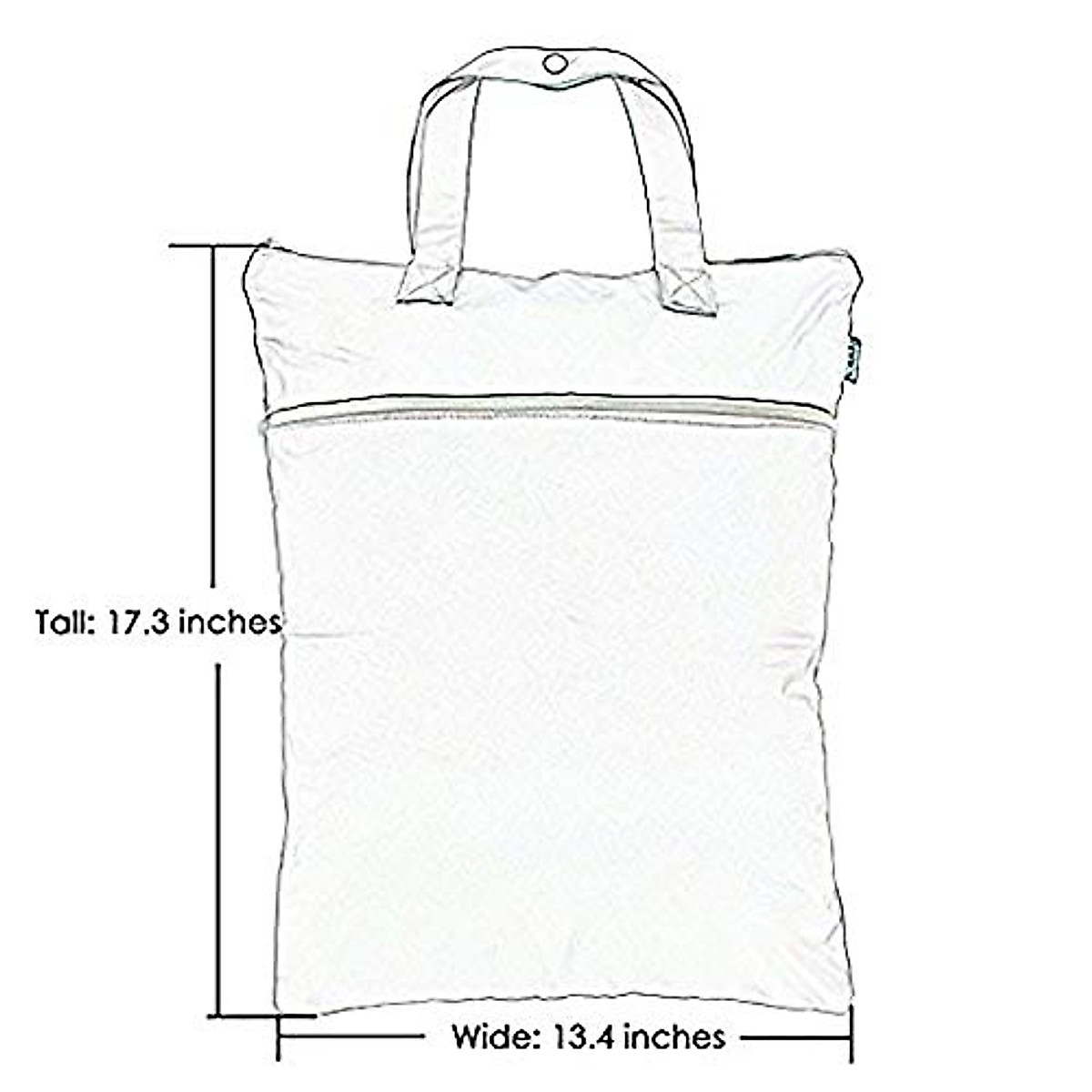 Teamoy Travel Hanging Wet Dry Bag Organizer (17.3 x 13.4 inches) with Two Compartments for Cloth Diaper, Laundry, Swimsuits and More, Easy to Hang Everywhere (M, Black Arrow)