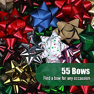 Assorted Gift Wrap Bows for Christmas, Holidays, and Birthdays (Christmas Mix)