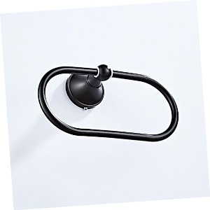 UKCOCO Hand Towel Wall Hanger Oval Towel Rack Towel Hangers Kitchen Hand Towel Ring Towel Hanging Ring Bathroom Towel Hooks Bath Towel Holder Single Stainless Steel to Rotate Toilet Paper