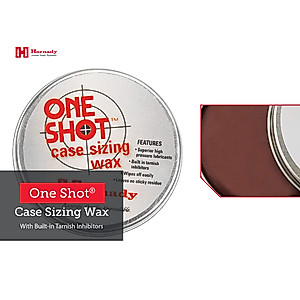 Hornady One Shot Case Sizing Wax, 2.25 Oz – Wipes Off Easily, No Sticky Residue – Straightforward Reloading, Makes Sizing Cases Smooth and No Trouble – an Alternative to Spray Lube or Lube Pads
