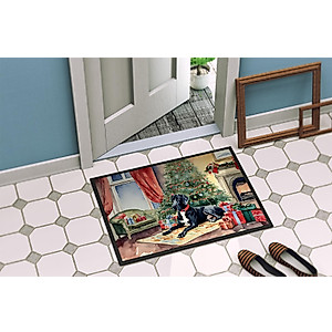 Caroline's Treasures DAC2669MAT Great Dane Cozy Christmas Doormat Front Door Mat Indoor Outdoor Rugs for Entryway, Non Slip Washable Low Pile, 18H X 27W
