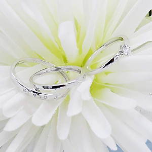 Dazzlingrock Collection 0.10 Carat (ctw) Round White Diamond Men & Women Wedding Rings Trio Bridal Set for Couple | 10K White Gold, Womens size 7 and Mens size 10