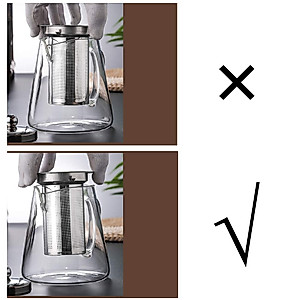 Glass Teapot with Infuser Tea Pot 32oz/43oz Tea Kettle Stovetop Safe Blooming and Loose Leaf Tea Maker Set (32oz/ 950ml)