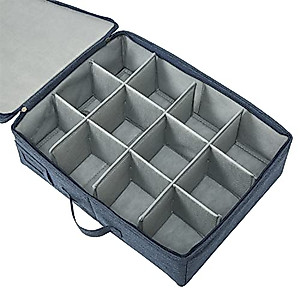 Sattiyrch Cup and Mug Storage Box, Holds 12 Coffee Mugs and Tea Cups, Fully-Padded Inside with Sturdy Dividers