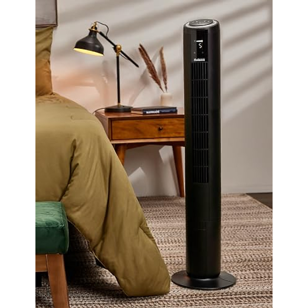 HOLMES 42" Digital Tower Fan, ClearRead Display, 90° Oscillation, 5 Speeds, 4 Modes, 8-Hour Timer, Home, Bedroom or Office, Remote Control, Matte Black