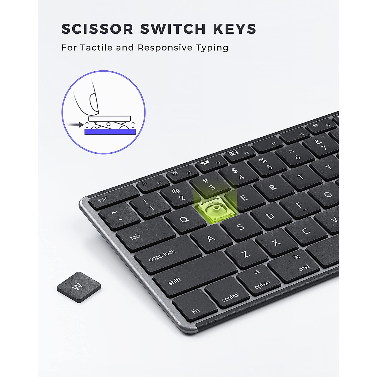 Wireless Bluetooth Keyboard and Mouse Compatible for Mac, seenda Stainless Steel Multi-Device Keyboard and Mouse Rechargeable with Number Pad, Compatible for Mac, iPad, iOS, Buetooth Keyboard