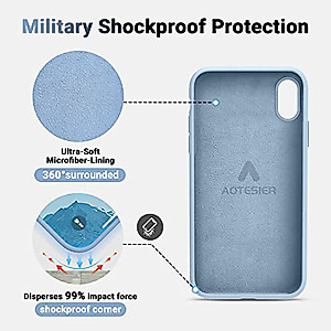 AOTESIER for iPhone XR Case,Upgraded Liquid Silicone with [Soft Anti-Scratch Microfiber Lining] Drop Protection Phone Case for iPhone 10 XR 6.1 inch - Mystery Blue