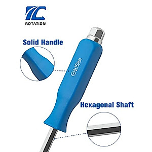 ROTATION 12PCS Magnetic Go-Thru Screwdriver Set, 6 Phillips and 6 Flat Head Tips Screwdriver for Fastening, Chiseling and Loosening Seized Screws, Multi-purpose Budget Set