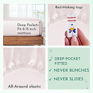 California Design Den 5-Star Hotel-Quality Twin Bed Sheets Cotton, 100% Cotton Sheet Set - 600 Thread Count Sateen with Deep Pockets (Blush Pink)