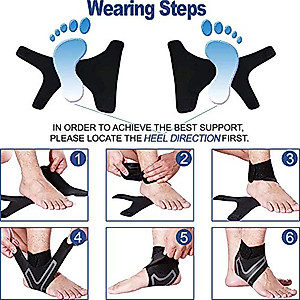 beister 1 Pair Ankle Support Breathable Neoprene Compression Ankle Brace for Men and Women, Elastic Sprain Foot Sleeve for Sports Protect, Arthritis, Plantar Fasciitis, Achilles tendonitis, Recovery