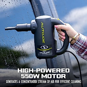 Auto Joe ATJ-ABD1 500-Watt Air Blasting Water Dryer,w/ 10-Ft AC Cord, Storage Bag, & 9 Nozzle Attachments for Additional Cleaning and Air Inflation, for Auto Detailing Cars & Motorcycles , Black