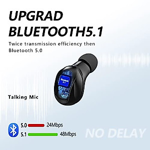 Bluetooth Earphone In-Ear, Wireless Earbuds Touch Control with Microphone, Bluetooth 5.2 Noise Cancelling Headphones, HiFi Stereo, IP67 Waterproof, LED Display Fast Charging Case, for Sport and Work.