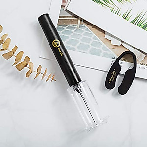 Wine Ziz Amazingly Simple Wine Opener with Foil Cutter Gift Set for Wine Lovers | Wine Pump Air Pressure Wine Bottle Opener Easy Cork Remover Corkscrew | Wine Bottle Openers (Black, 2)