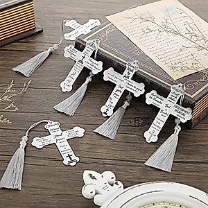 5 Pack Cross Inspirational Bookmarks with Tassel Religious Bible Verse Book Marks Ornaments Bible Bookmark Christian Bookmarks for Kids Women Men Birthday Graduation Baptism Gifts Supplies