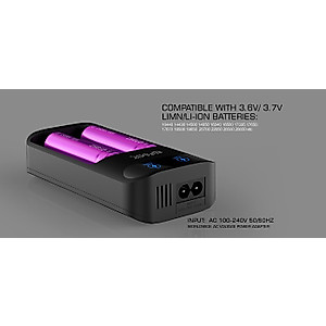 Efest LUSH Q2 Intelligent LED Battery Charger Compatible with Lithium IMR 3.6V and 3.7V Batteries