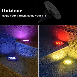 MIXBIRLY Solar Garden Lights Outdoor Green Powered Ground Illumination for Patio Lawn and Front Yard (Color Changing Ground)