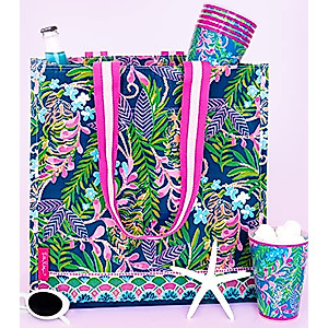 Lilly Pulitzer Market Shopper Bag, Reusable Grocery Tote, Shoulder Bag for Produce or Travel, How You Like Me Prowl