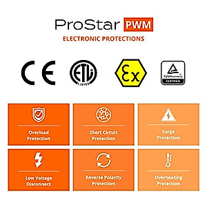 Morningstar Prostar 15A PWM Solar Charge Controller 12V/24V Batteries, Solar Panel Controller Battery Controller Solar Controller 12V 24V, Charge Controller for Solar Panels with Display