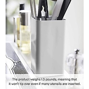 Yamazaki Home Organizer Kitchen Steel | Utensil Holder, One Size, White