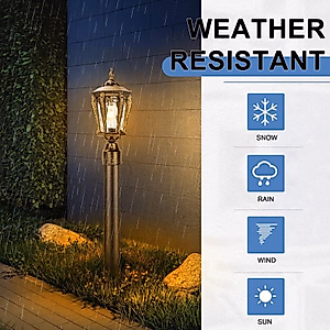 Outdoor Lamp Post Light Fixture with Pier Mount Base,Modern Post Lantern Light Dusk to Dawn Pole Lights Outdoor for Patio,Garden,Backyard,Pathway,Water Ripple Glass,7"W x 17.7"H Waterpoof NO BULB