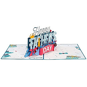 Paper Love Happy Fathers Day Pop Up Card, Gift For Dad, Husband, Son, Anyone - 5" x 7" Cover - Includes Envelope and Note Tag