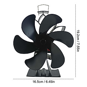 Fireplace Fan, Eco Thermoelectric Fan, Silent Operation Thermal Blower With 6 Blades, Circulating Warm Air and Saving Fuel for Wood Burning Stove/Gas/Pellet/Log/propane