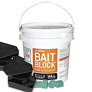 Rodent Baiting Kit - JT Eaton Bait Block Rodenticide Peanut Butter (709-PN) + 12 Protecta RTU Mouse Bait Stations (RTU)