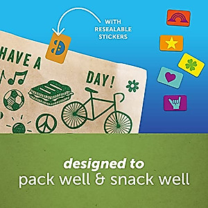 Ziploc Paper Sandwich and Snack Bags, Recyclable & Sealable with Fun Designs, 50 Bags Total