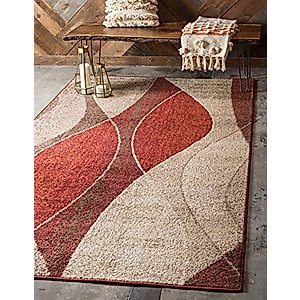 Unique Loom Autumn Collection Area Rug - Plantation (5' 1" x 8' Rectangle, Multi/ Beige)