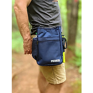 PENKA Metal Detecting Finds Bag Waist Pouch- Large 11x7x4 in. Portable Accessories Bag for Digger Tools Made from Durable 1000D Navy Nylon -Premium Quality Finds Bag with Pinpointer Loop