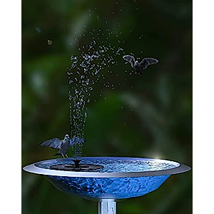 Solar Fountain Pump, 1.4W Solar Fountain for Bird Bath Free Standing Floating Water Fountain with 6 Nozzles Solar Powered Fountain Pump for Bird Bath, Garden, Pond, Pool, Outdoor
