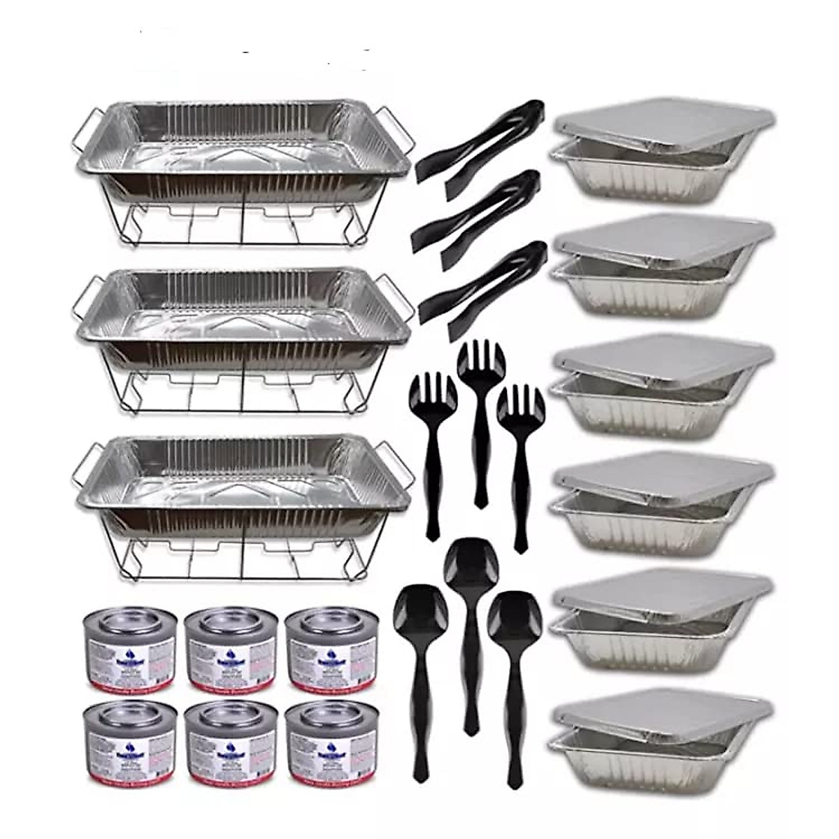 Chafing Dish Buffet Set Disposable | Buffet Servers and Warmers Buffet Set for Parties Events BBQ