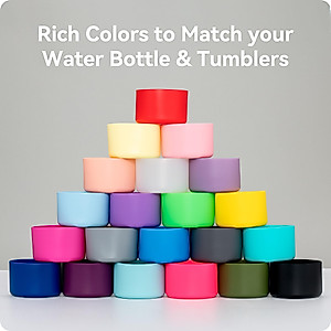 Prurex 2 PCS Silicone Protective Boot Compatible with Stanley Quencher H2.0 20 &30 oz,Bottom Sleeve Cover Fits All 2.75-2.85" Bottom Bottle & Tumblers, Anti-Slip, BPA-Free (Rose Red)