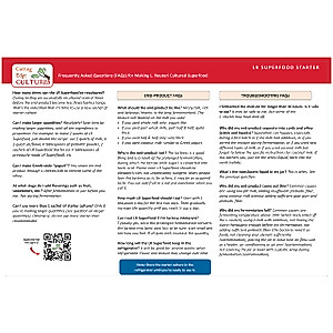 LR SuperFood Starter Culture L. Reuteri ProBiotic As Recommended by Dr William Davis Super Gut, MD Cultured Dairy Low and Slow Yogurt Lactobacillus