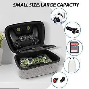 PS5 PS4 Switch Pro Controller Case, Game Controller Carrying Travel Case Compatible with PS-5, PS-4, X-Box, Switch Pro and Other Controllers, Protective Hard Storage Case for 2 Controllers, Grey