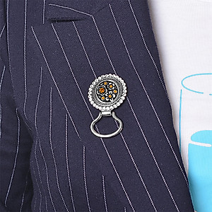 MJartoria Interchangeable Flower Snap Buttons Centerpiece Rhinestone Eye Glass Holding Brooch Pins