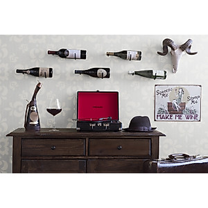 Rustic State Wall Mount Iron Wine Bottle Holder Rack for All Adult Beverages or Liquor Set of 3 Black