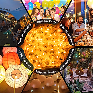 Aogist 100pcs Orange Flash Balloon Light with Loop for Hanging,Mini Ball Lights Led Drinks Lights Round Tiny Light for Paper Lanterns Balloons Birthday Party Event Wedding Decoration
