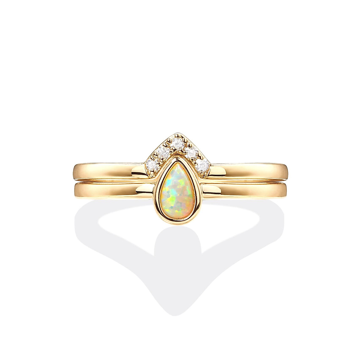 PAVOI 21C-R02 Stackable Ring (Yellow Gold Plated, 8)