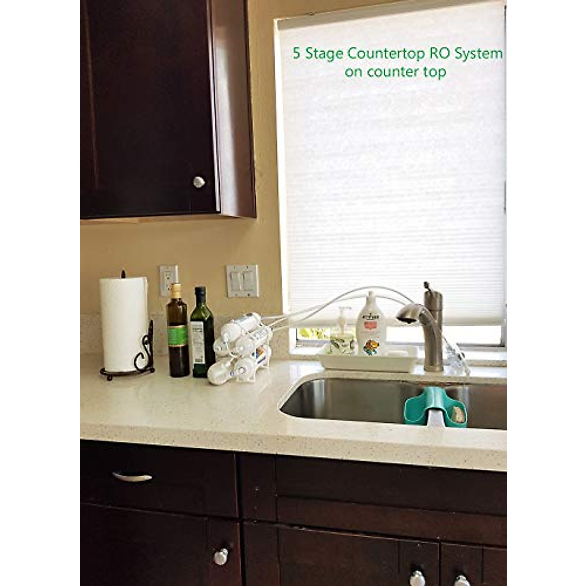 Alkaline (Raise pH Level) 5-Stage Countertop Reverse Osmosis Water Purification System, 75 GPD Membrane