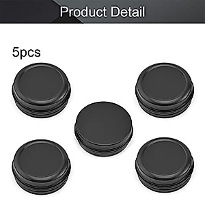 Othmro 5Pcs 1oz Metal Round Tins Aluminum Tin Cans Jar Refillable Containers 30ml Tin Cans Tin Bottles Containers with Screw Lid for Salve Spices Lip Balm Tea Candies Black 50×20mm