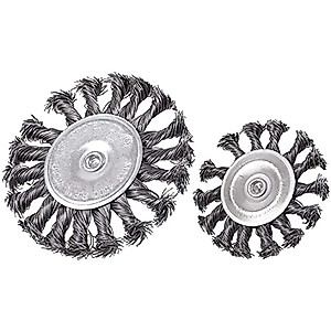 Rocaris 7Pcs Twist Knot Wire Wheel Brush for Drill Crimped Cup Wire Wheels Brush Set for Drill with 1/4-Inch Shank For Rust Removal, Corrosion and Scrub Surfaces