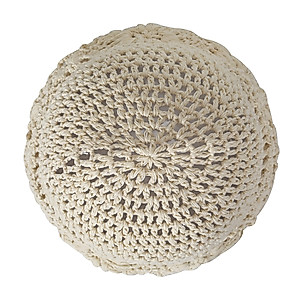 ZLYC Women Cotton Crochet Slouchy Beanie Hat Handmade Knit Cutout Summer Floral Skull Cap (Solid Beige)